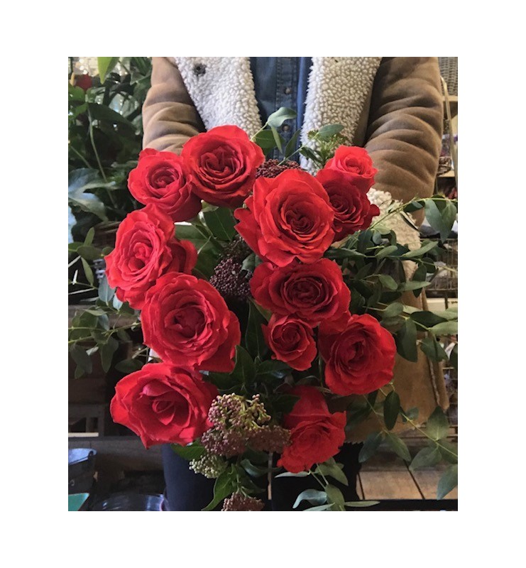 Ramo 12 rosas rojas S